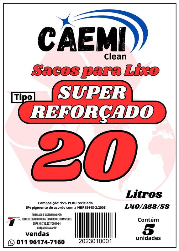 Sacos para lixo 20 lts sup.rf caemi c/ 5 unid - Saco de Lixo - Magazine ...