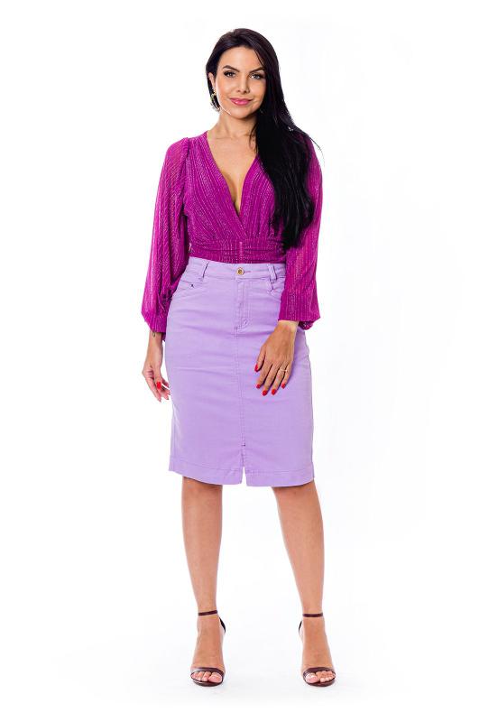 Saia Comprida Jeans Com Elastano - Restrito Jeans - Saia Feminina ...