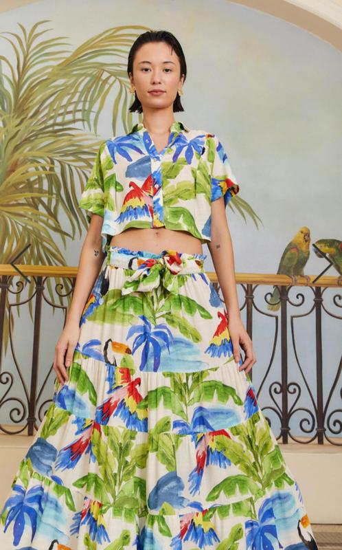Saia frescor tropical farm- verão 2024 - Blessedscs - Saia Feminina ...