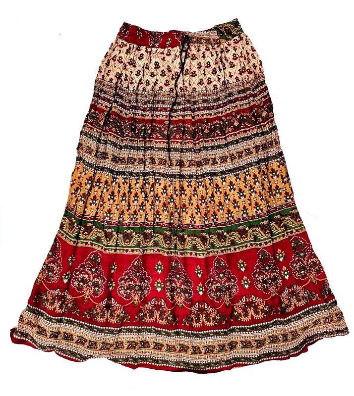 Saia Indiana Maia Cigana Rodada Longa Vários Modelos E Cores - Bali ...