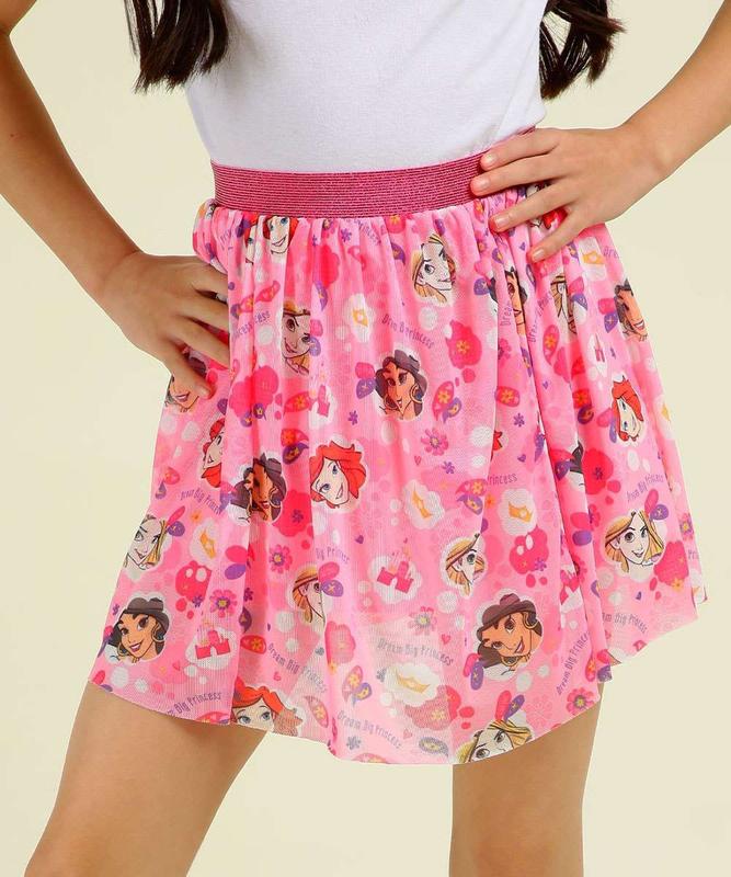 Saia Infantil Tule Estampa Princesas Disney Tam 4 A 10 - Saia Infantil ...
