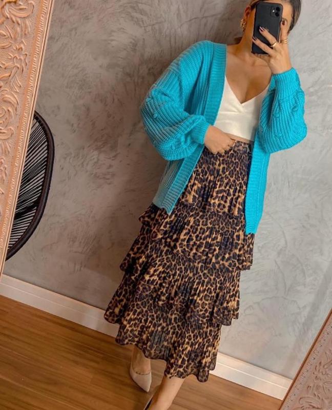 Saia Plissada 4 Camadas Animal Print - Anna - Saia Feminina - Magazine ...