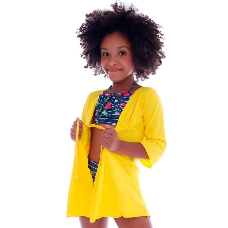 Saida de Praia Infantil Kimono Amarela - Cecí - Cecí Moda Praia - Saída ...