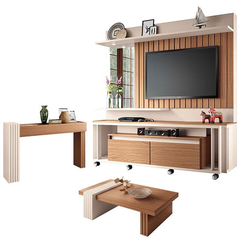 Sala de Estar Home Theater Eclipse com Aparador Astro e Mesa de Centro ...