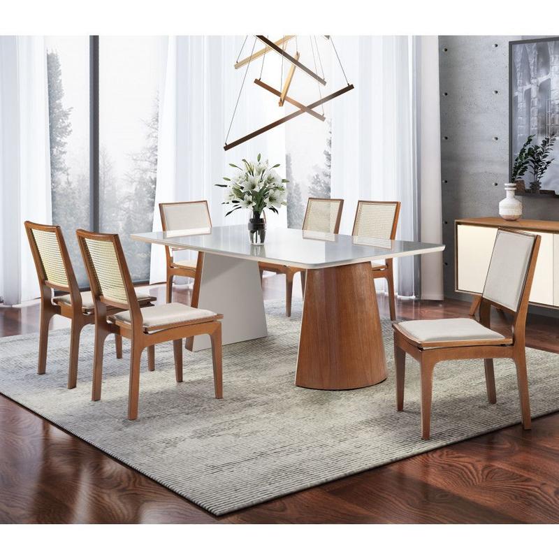 Sala de jantar Atenas 1,80x0,90 metros com 2 Cadeiras Atenas e 4 ...