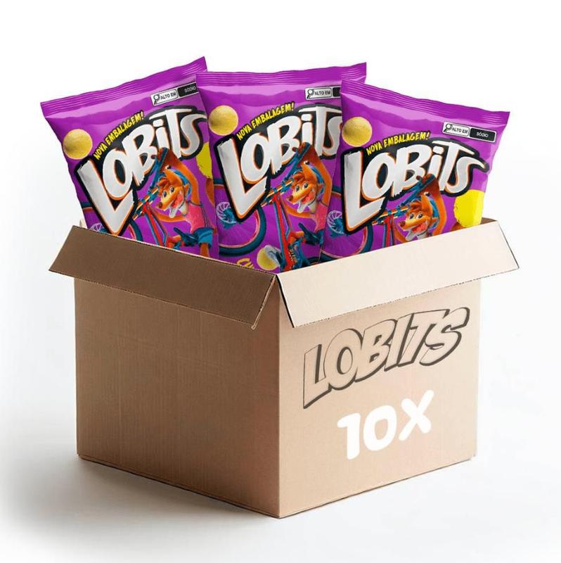 Salgadinho Lobits Sabor Churrasco - Pacote com 10 unidades de 40g ...