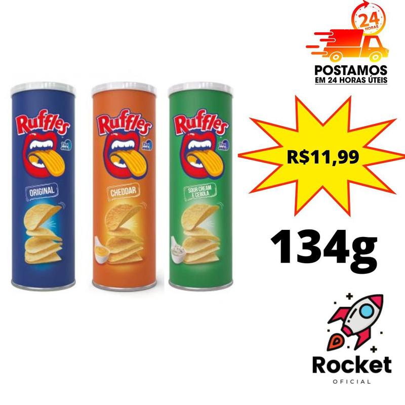 Salgadinho Ruffles Batata Lata Elma Chips Sour Cream 134g - Ruffles - Magazine Luiza