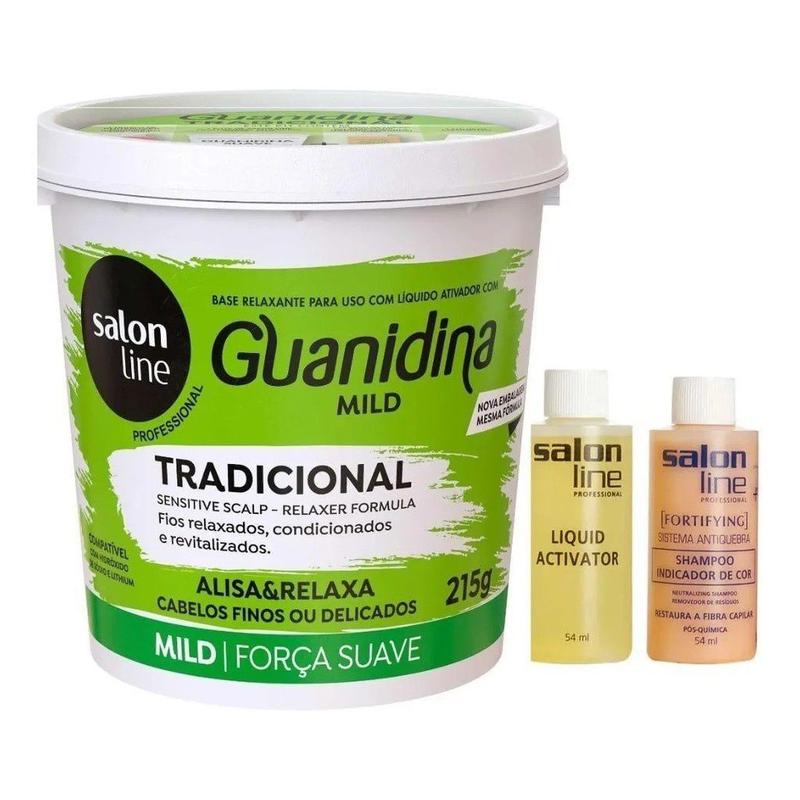 Salon Line Guanidina Mild Tradicional Alisa e Relaxa 215 gr - Alisamento de Cabelo - Magazine Luiza