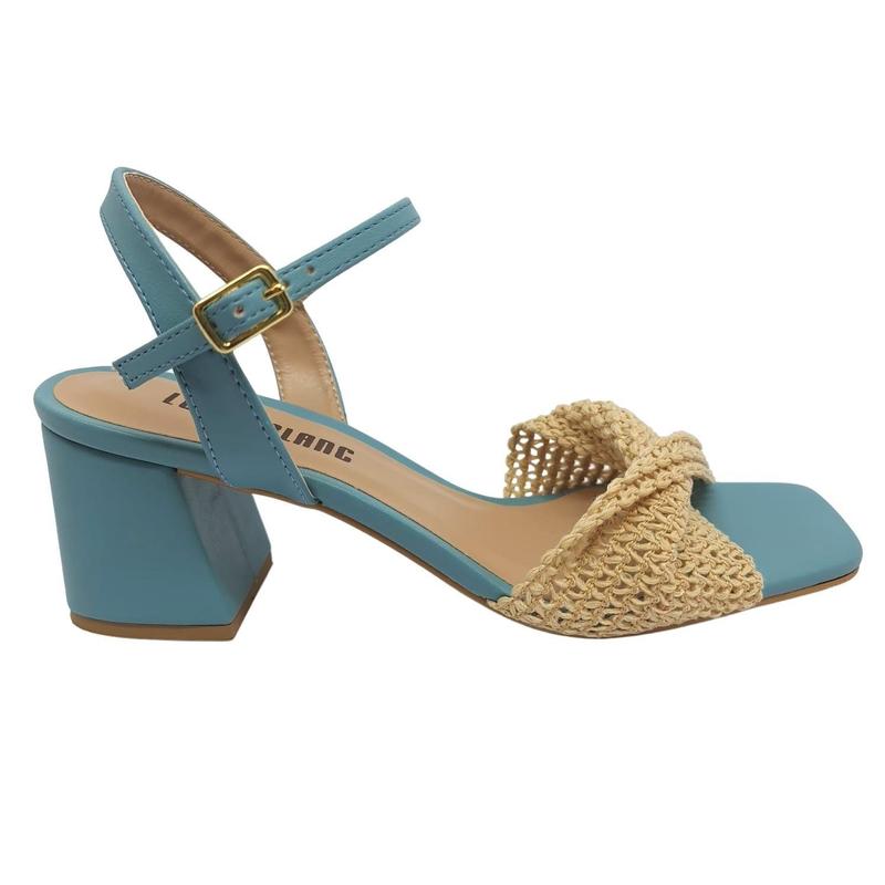 Sandália Azul Pacifico Salto Grosso - Luma Blanc - Sandália Feminina ...