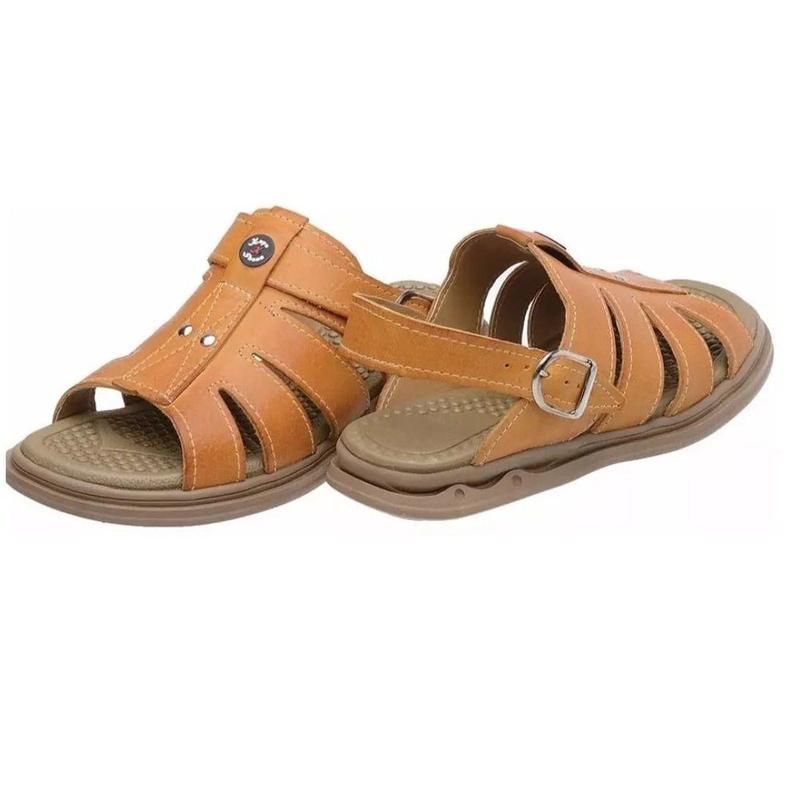 Sandália Chinelo Masculino Couro Legítimo Anti-stress - FRANBOOTS ...