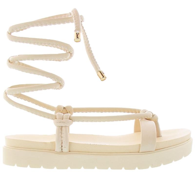 Sandália Dakota Flatform Amarração Nós Off White - Sandália Feminina ...