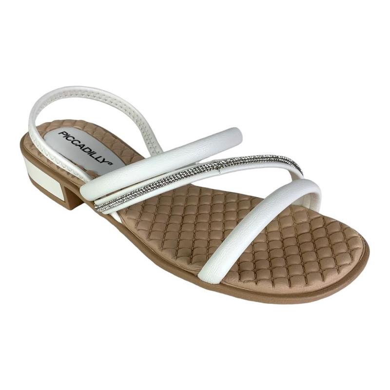 Sandalia Feminina Piccadilly Rasteira Ortopedica Com Brilho ...
