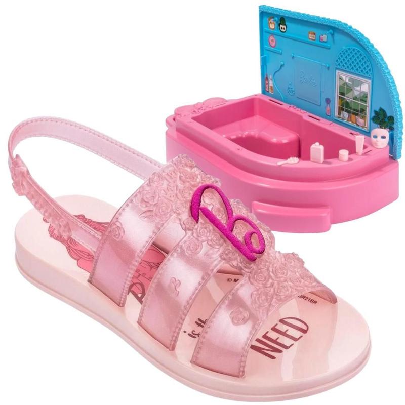 Sandália Infantil Feminina Com Brinquedo Barbie Spa 22485 Grendene Kids ...