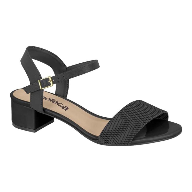 Sandalia Moleca 5259.805 Salto Grosso Baixo Confortavel Feminino ...