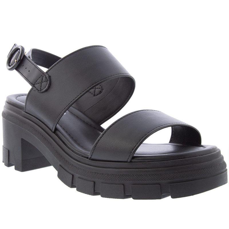 Sandália Moleca Plataforma Detalhe Fivela Preto - Sandália Feminina ...