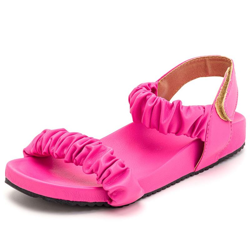 Sandalia Papete Casual First Concept em Couro com Tiras Detalhadas e ...
