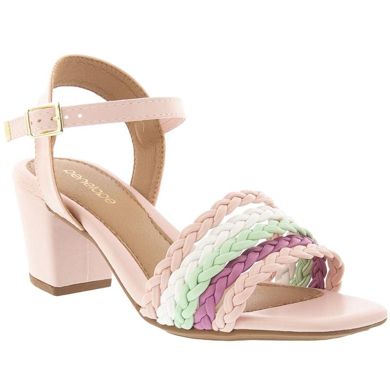 Sandália Penélope Salto Grosso Tiras Tressê Color - PENELOPE - Sandália ...