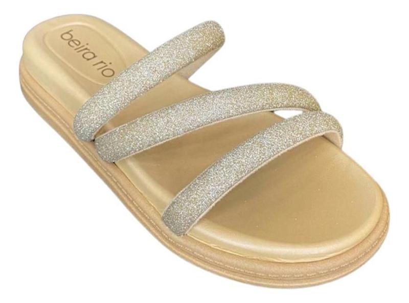 Sandalia Rasteirinha Feminina Beira Rio Glitter Brilho - Rasteirinha ...