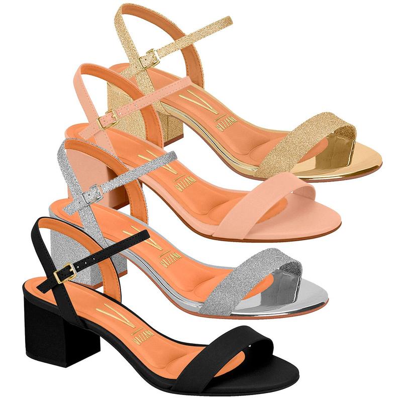 Sandália Salto Grosso Baixo Feminino Vizzano - Sandália Feminina ...