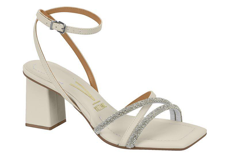 Sandália Vizzano Frente Quadrada Cristal Silver - Sandália Feminina ...