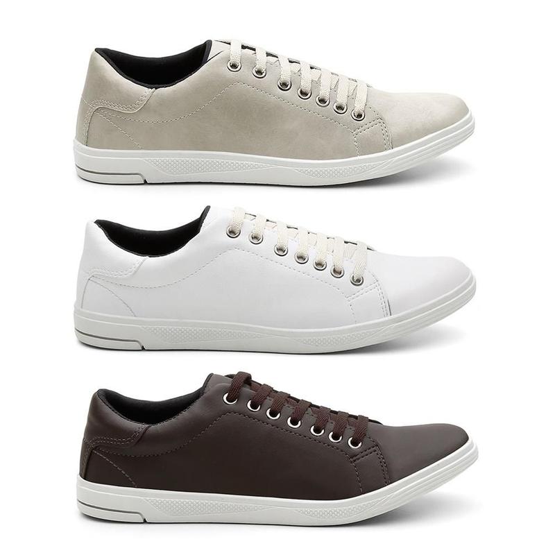 Sapatênis Masculino Casual Confortável Macio Kit 3 Pares - Kreeper ...