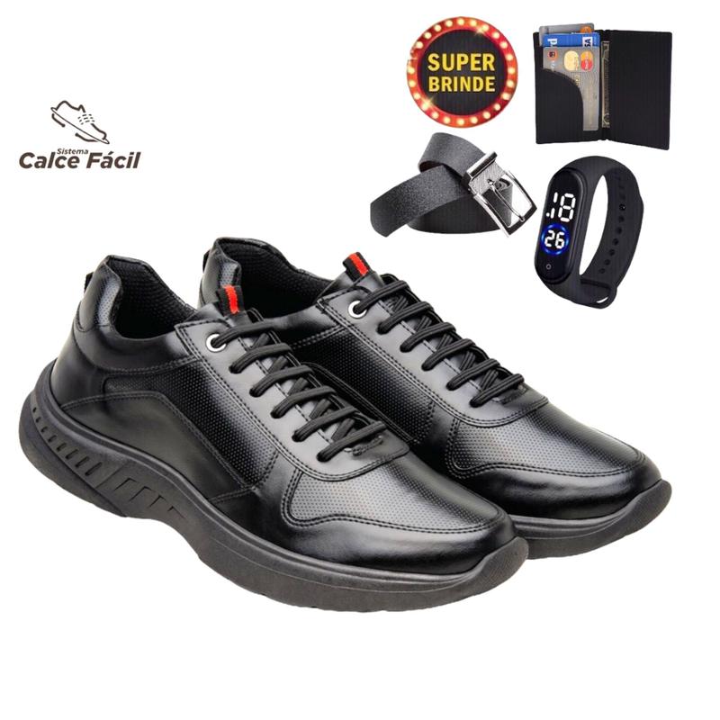 Sapatenis Masculino Conforto Couro Sistema Calce Fácil - Bertelli ...