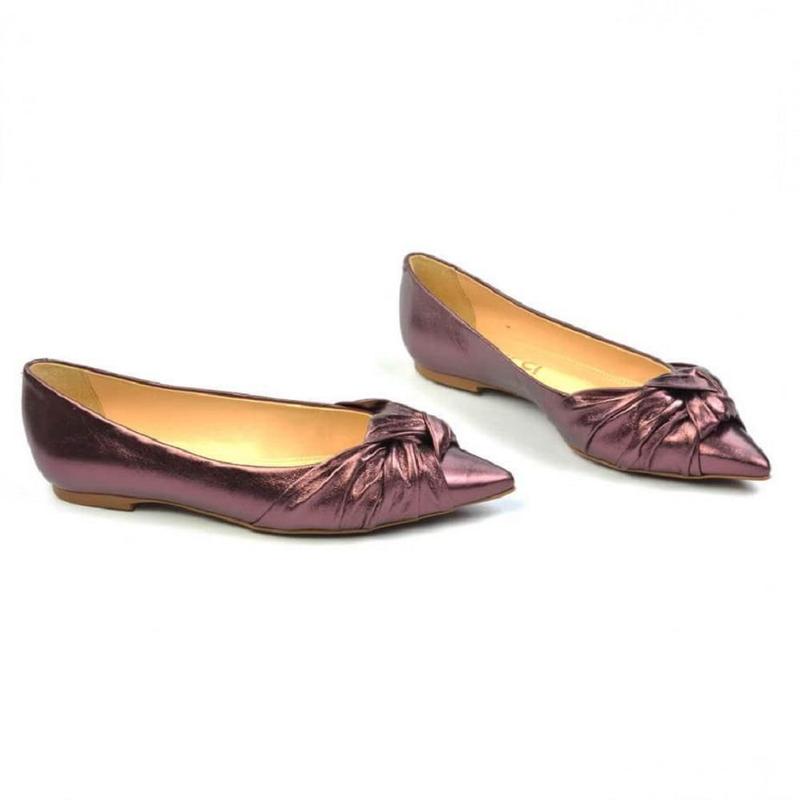Sapatilha Couro Feminina Metalizada Casual Moderna Conforto - Ferrucci ...