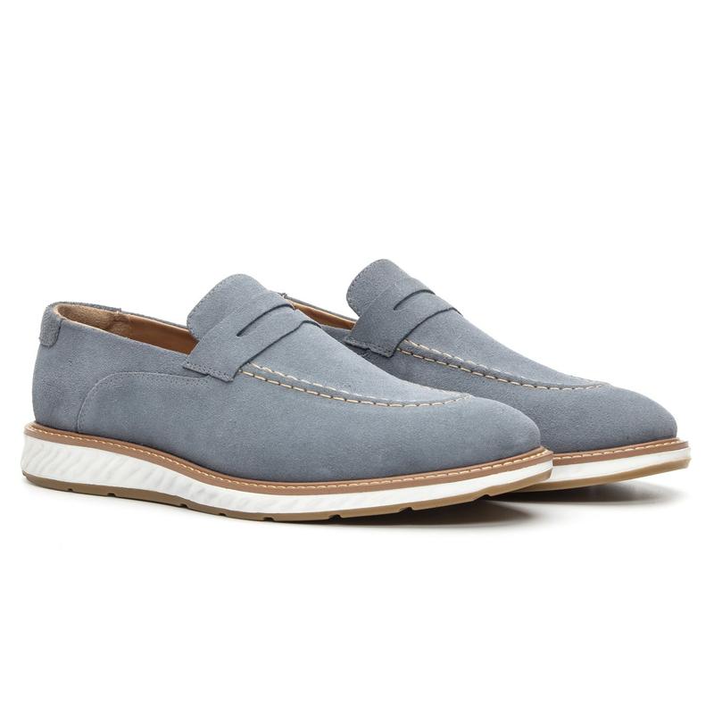 Sapato Casual Masculino Loafer Clássico Couro Sofisticado Camurça ...