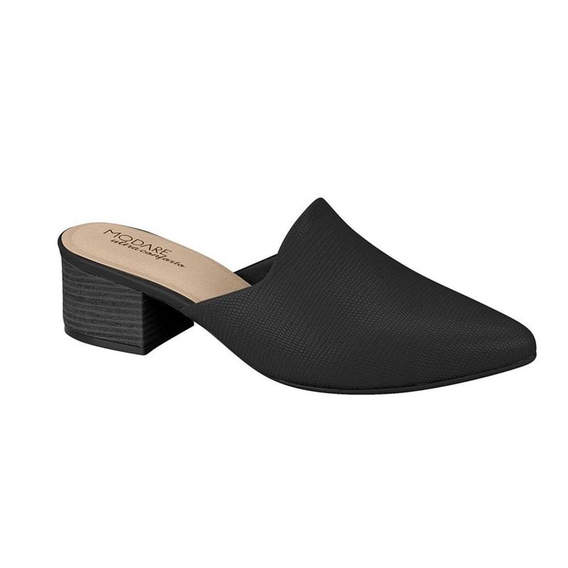Sapato Mule Bico Fino Ultra Conforto Verniz Modare Preto - 7340109 ...