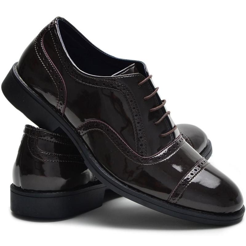 Sapato Oxford Ruggero Masculino Verniz Confortável Festa - Sapato ...