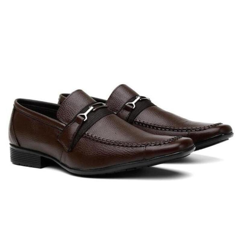 Sapato Social Masculino Bico Quadrado Em Couro Legítimo - Lasyn Shoes ...