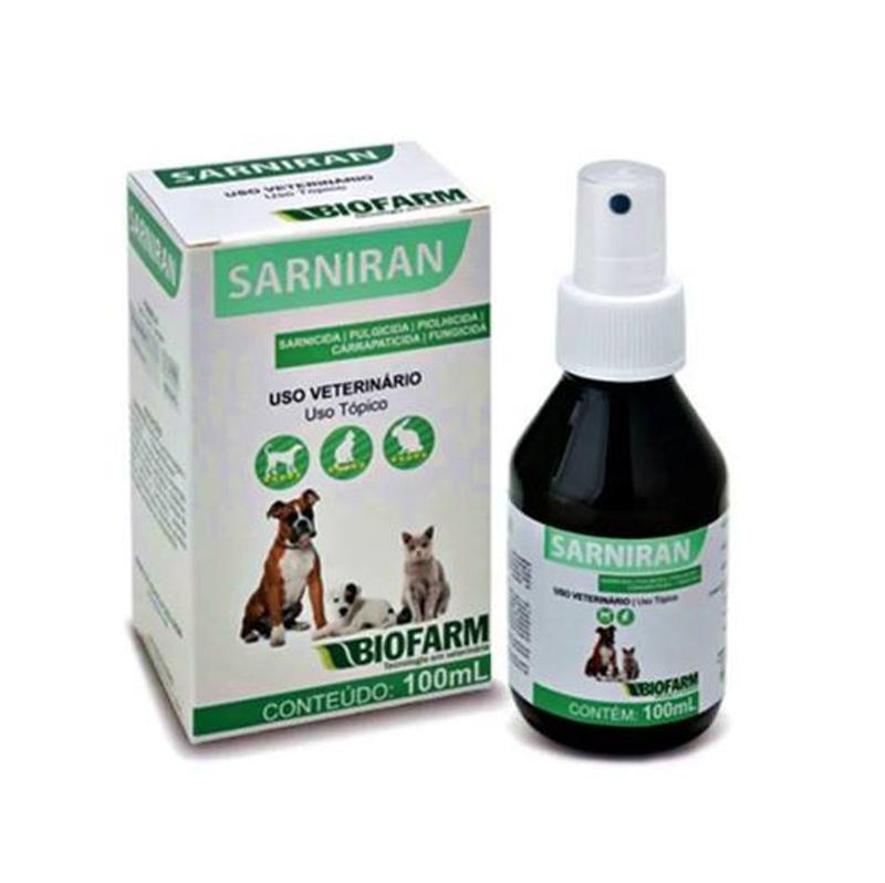 Sarniran 100ml spray - Biofarm - Antipulga e Carrapaticida - Magazine Luiza