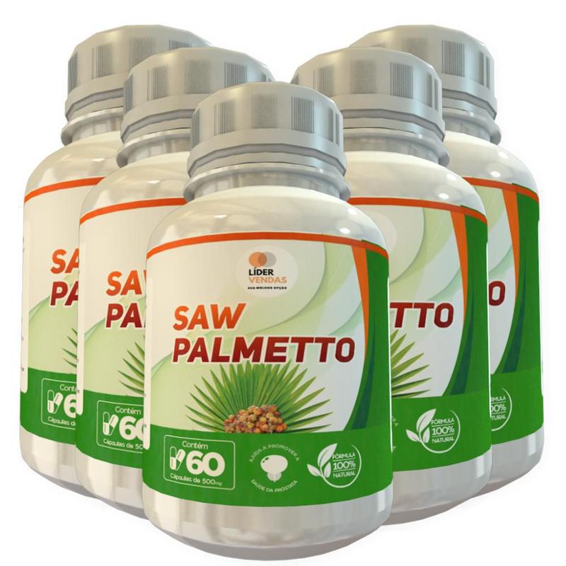 Saw Palmetto 500Mg 60 Cápsulas Kit Com 5 Potes - Flora Viva ...