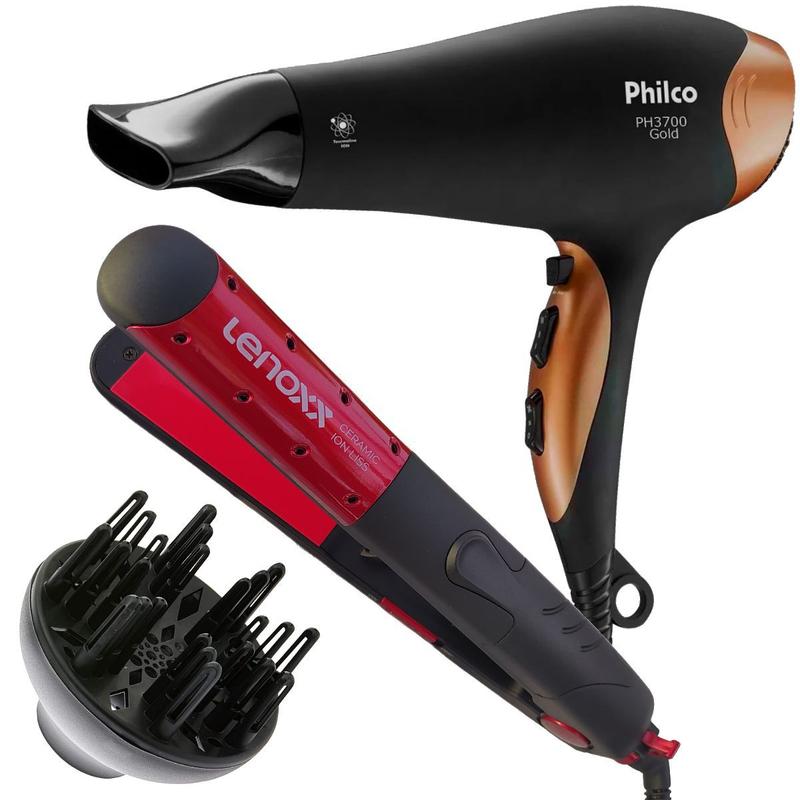 Secador de cabelo 2100w com difusor e chapinha profissional - Philco ...