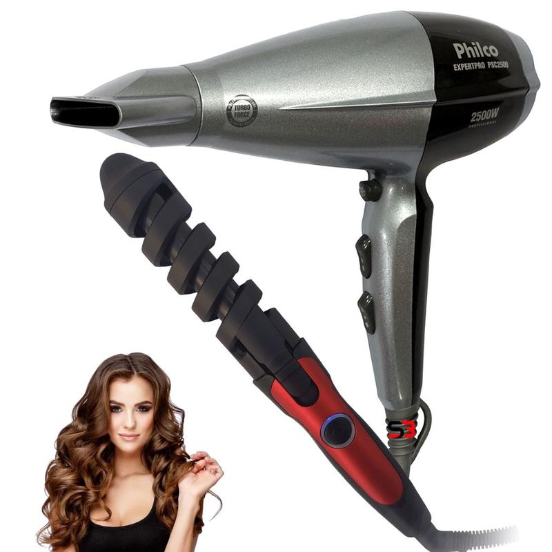 Secador de cabelo profissional 2500w salão e modelador 32mm - Philco ...