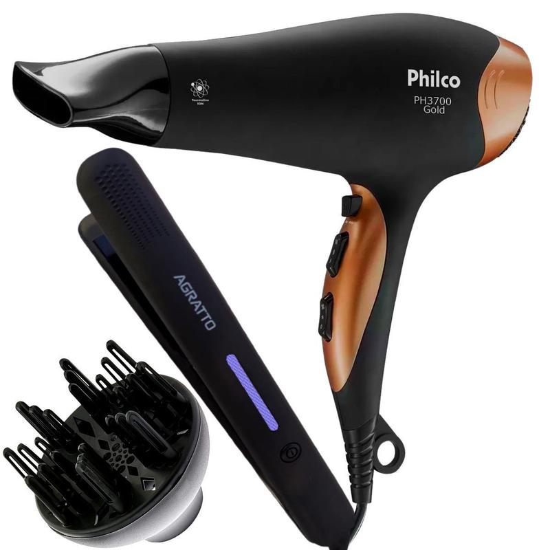 Secador De Cabelo Profissional Potente 2100w E Prancha 410ºF - Philco ...