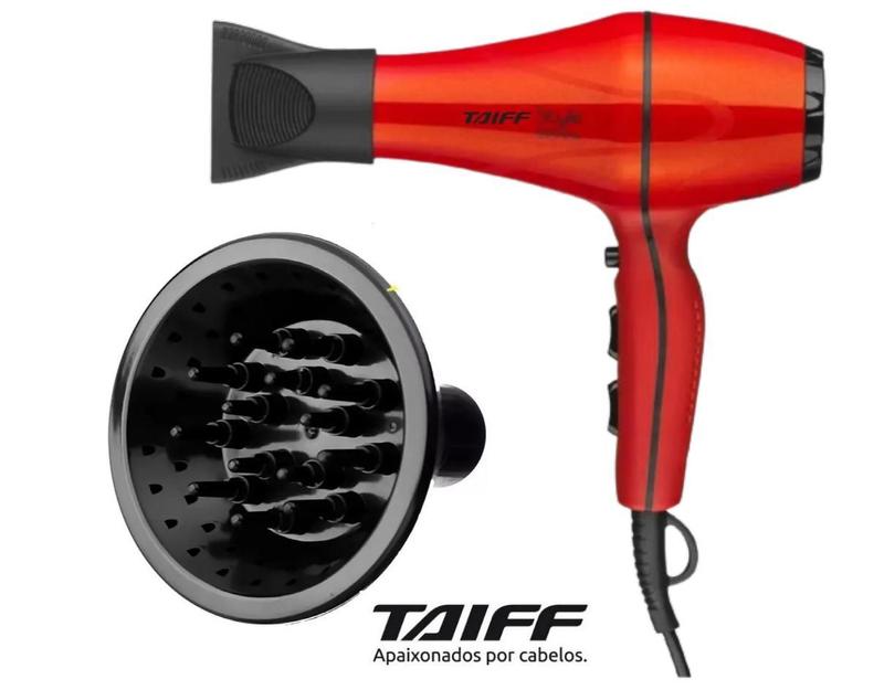 Secador De Cabelo Taiff Style Red 2000w Com Difusor Cachos - Secador de ...
