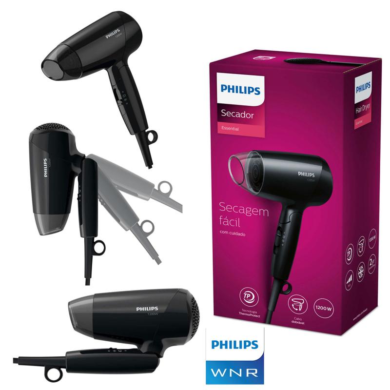 Secador Philips Essential Bhc010 DOBRAVEL 3 Velocidades 110v ou 220v ...