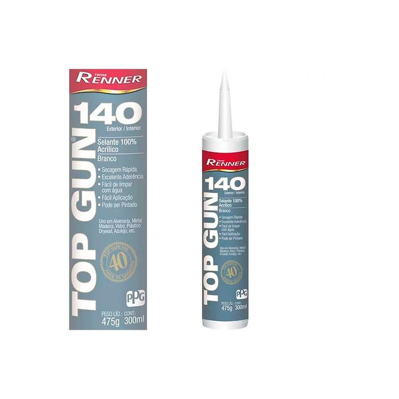 Selante Acrílico Top Gun 140 Branco Renner - Selante Automotivo ...