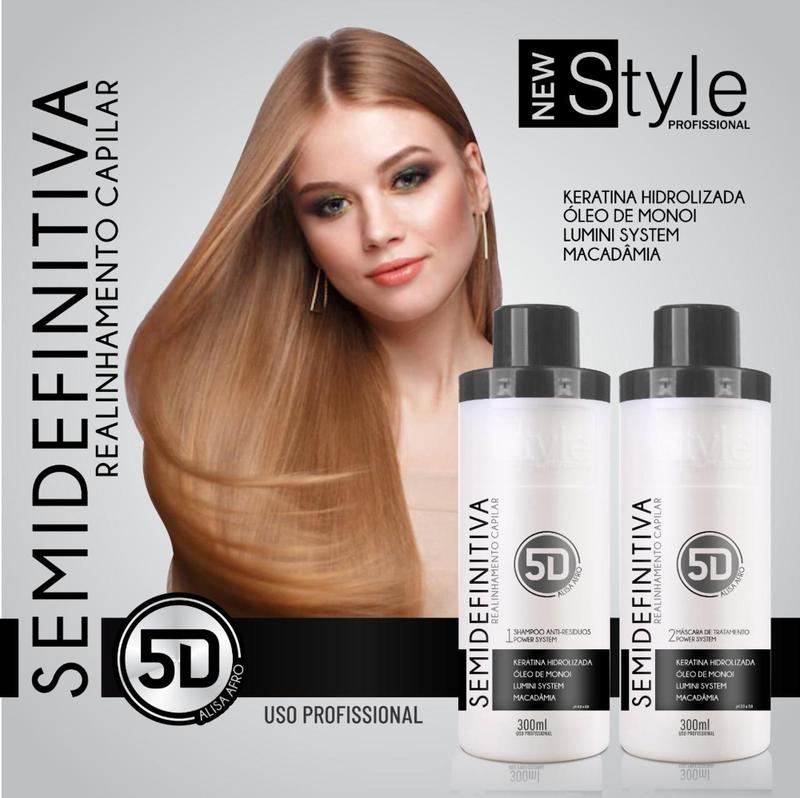 Semi definitiva 5d alisa afro liso escorrido 2x300ml - NEW STYLE ...
