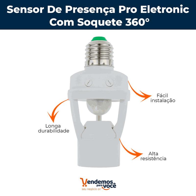 Sensor De Presença Pro Eletronic Com Soquete 360 - Sensor de Presença ...