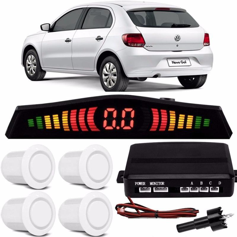 Sensor De Re 4 Pontos Branco - GC POWER - Sensor de Estacionamento ...