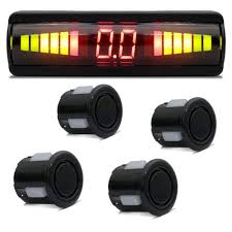 Sensor ré traseira carro preto fosco display e 4 sensores tech one ...