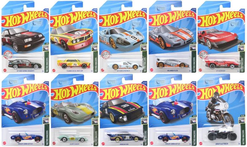 Série Retro Racers Completa - Main Line 2022 - 10 Miniaturas - Hot ...