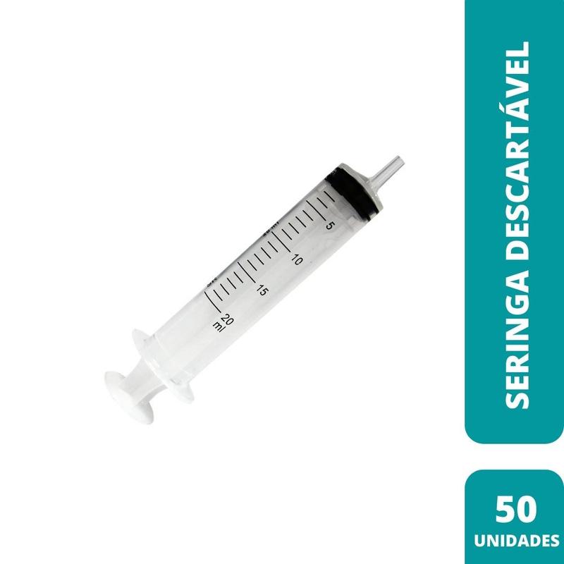 Seringa descartável 20 ml sem agulha bico slip (und) - sr - Seringa ...