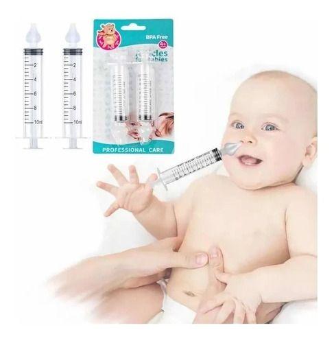 Seringa Lavagem Nasal Para Bebê Com Bico De Silicone 2 Und - Baby Age ...