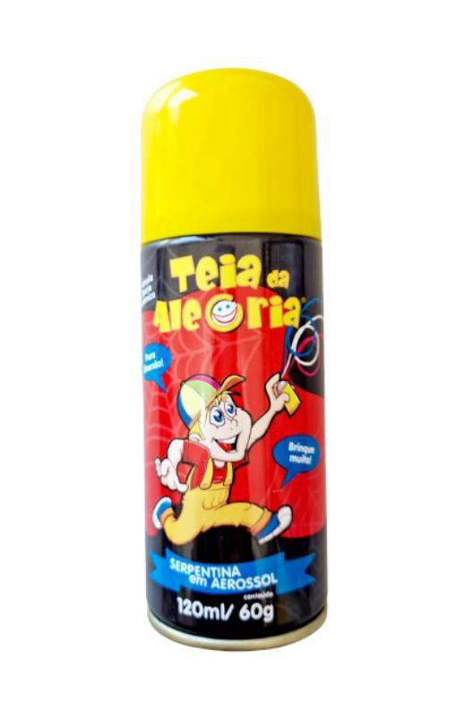 Serpentina Spray Teia da Alegria Carnaval Amarela - 120ml - Dalegria ...
