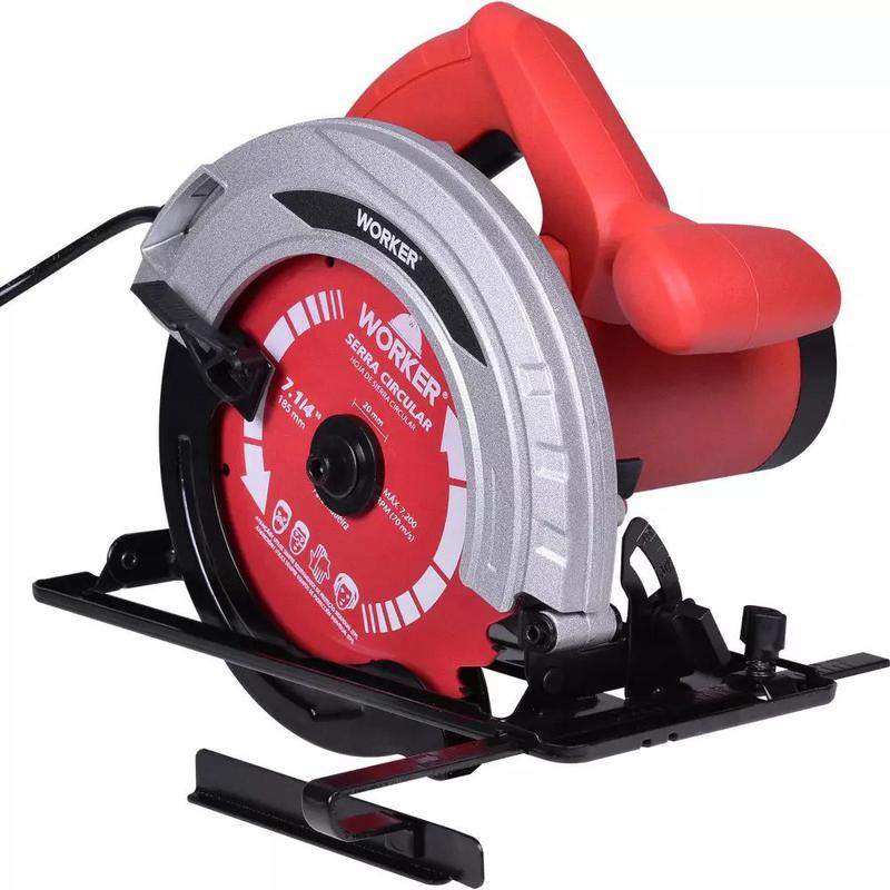Serra Circular Elétrica Madeira 1300w 5000rpm Disco 185mm Worker ...