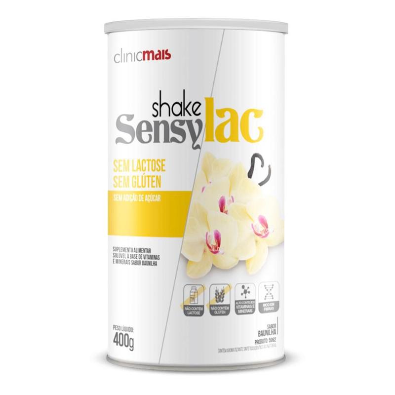 Shake Sensylac Sabor Baunilha 400g Sem Lactose - Clinicmais - Shake de ...