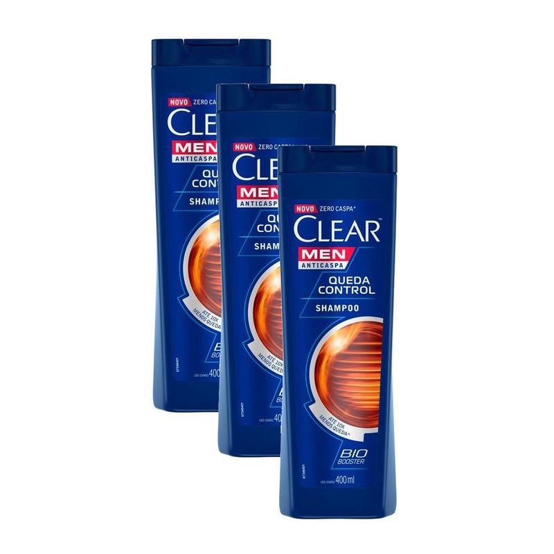 Shampoo Clear Men Queda Control 400ml Kit com três unidades - Shampoo ...